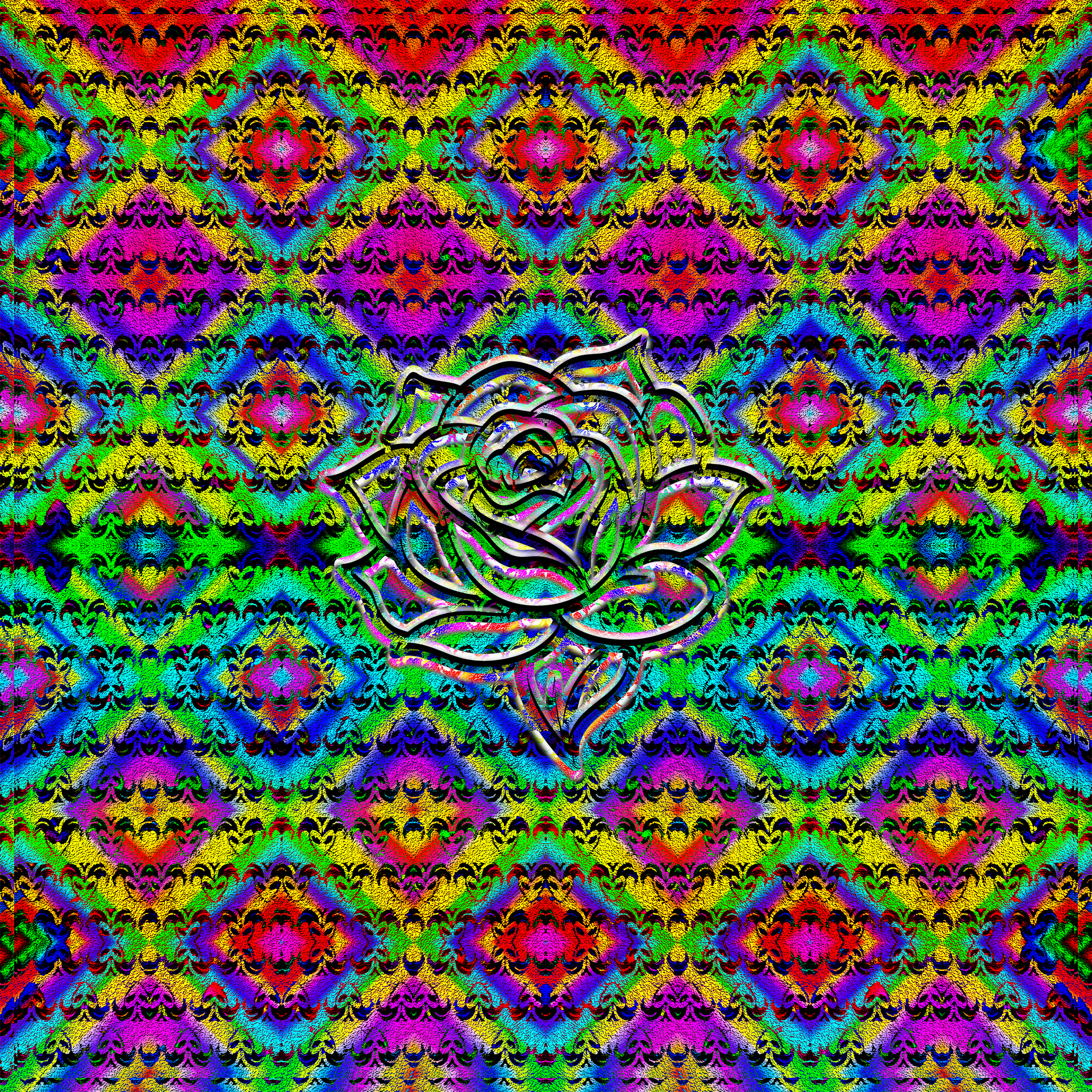 Abstract Rose Grateful Dead Tabs LSD blotter art print – Key-Z Productions