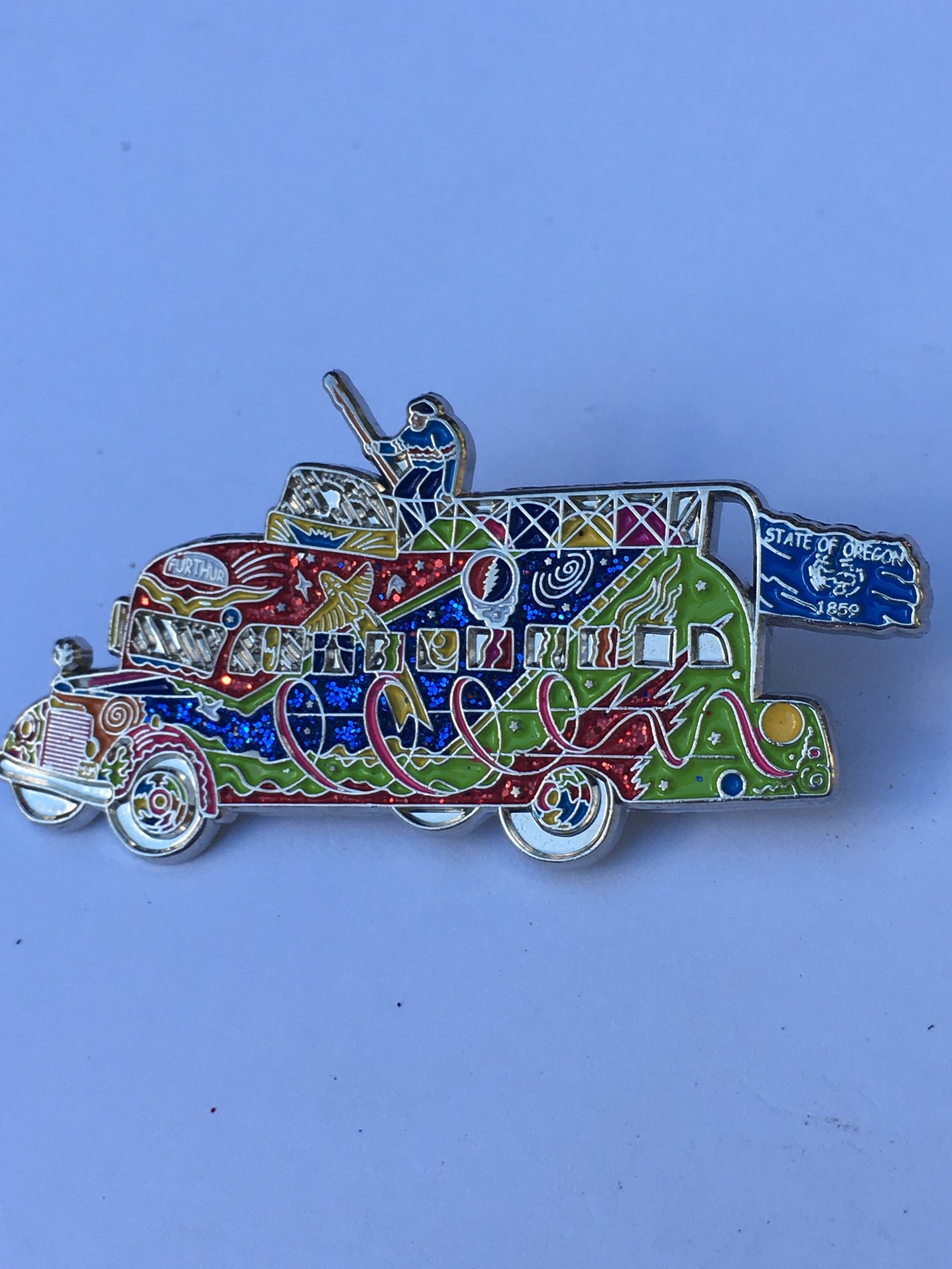 Furthur Bus Kesey & Merry Pranksters on Top Pin – Key-Z Productions