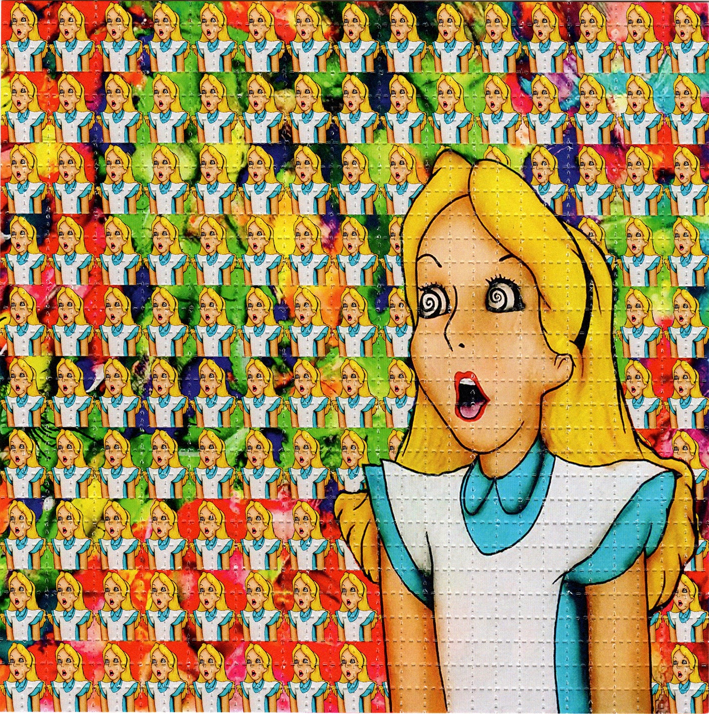 Alice on a Ten Strip by Visual Fiber Limited Edition LSD blotter art p ...