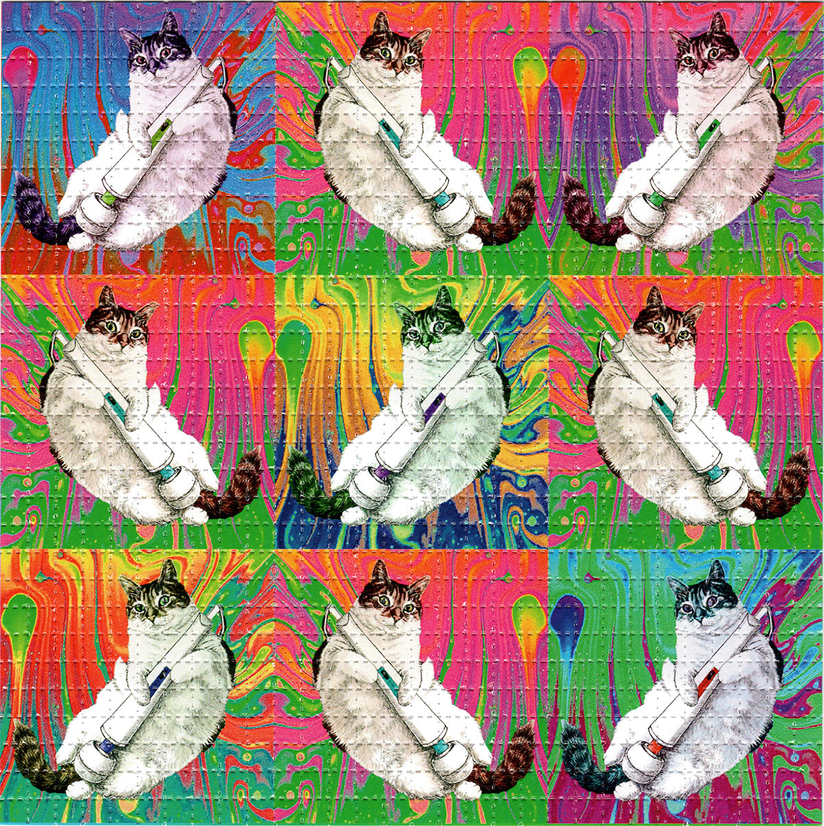 Kitty Love X9 LSD blotter art print – Key-Z Productions